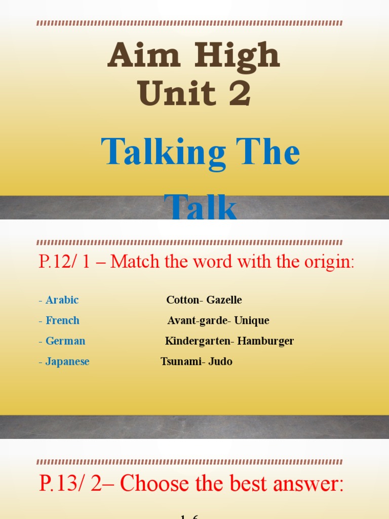 Unit 2 - Talking The Talk | PDF