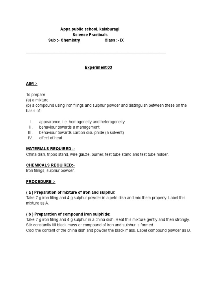 9 Experiment 03 | PDF | Home & Garden | Science & Mathematics
