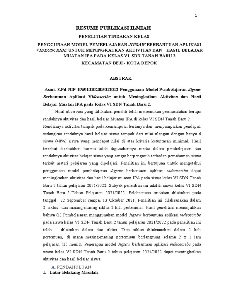 RESUME PUBLIKASI ILMIAH, Asmi 2022 | PDF