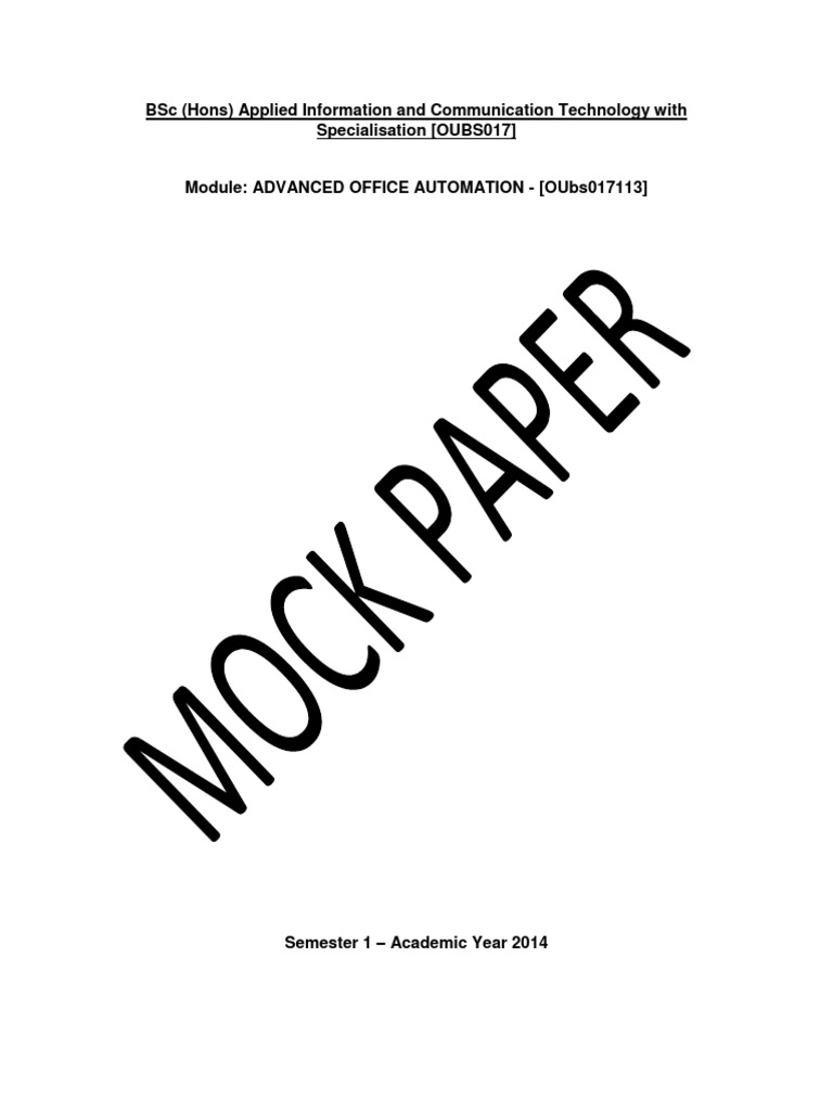 BSC Applied ICT - Advanced Office Automation | PDF | Cloud Computing ...