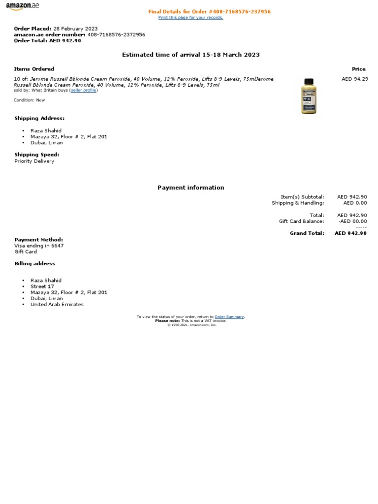 amazon invoice | PDF