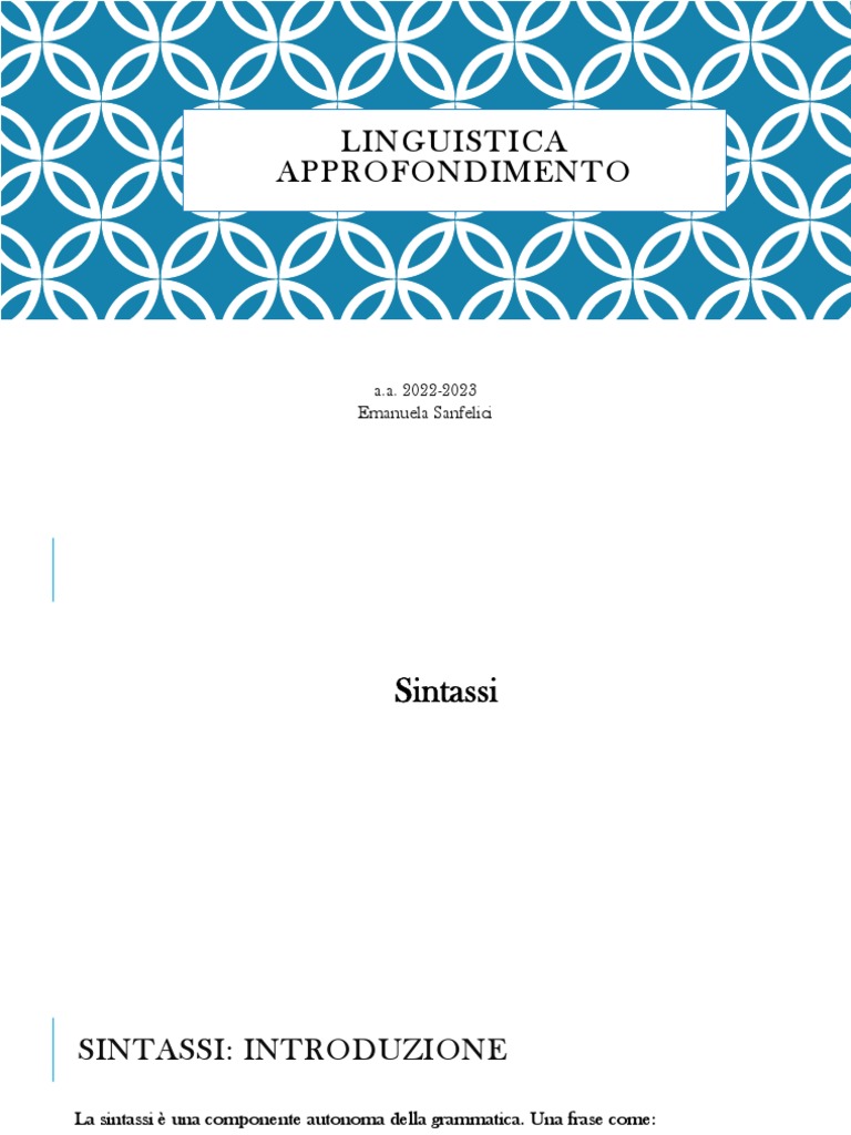 Sintassi 1 | PDF