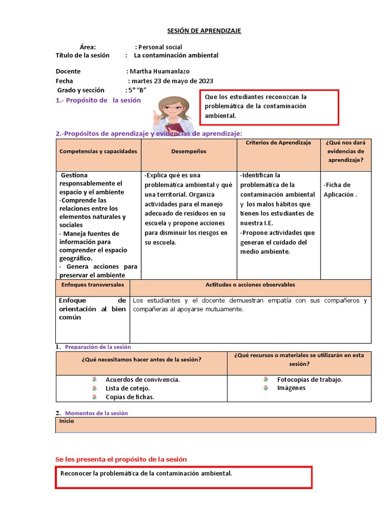 Sesión de Aprendizaje P.S 22-5-2023 | PDF Sesión de Aprendizaje P.S 22-5-2023 | PDF