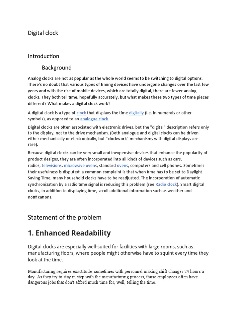 Digital Clock | PDF | Clock | Electronics