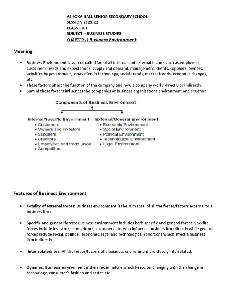 Chapter 3 Business Environment | PDF | Market (Economics) | Business