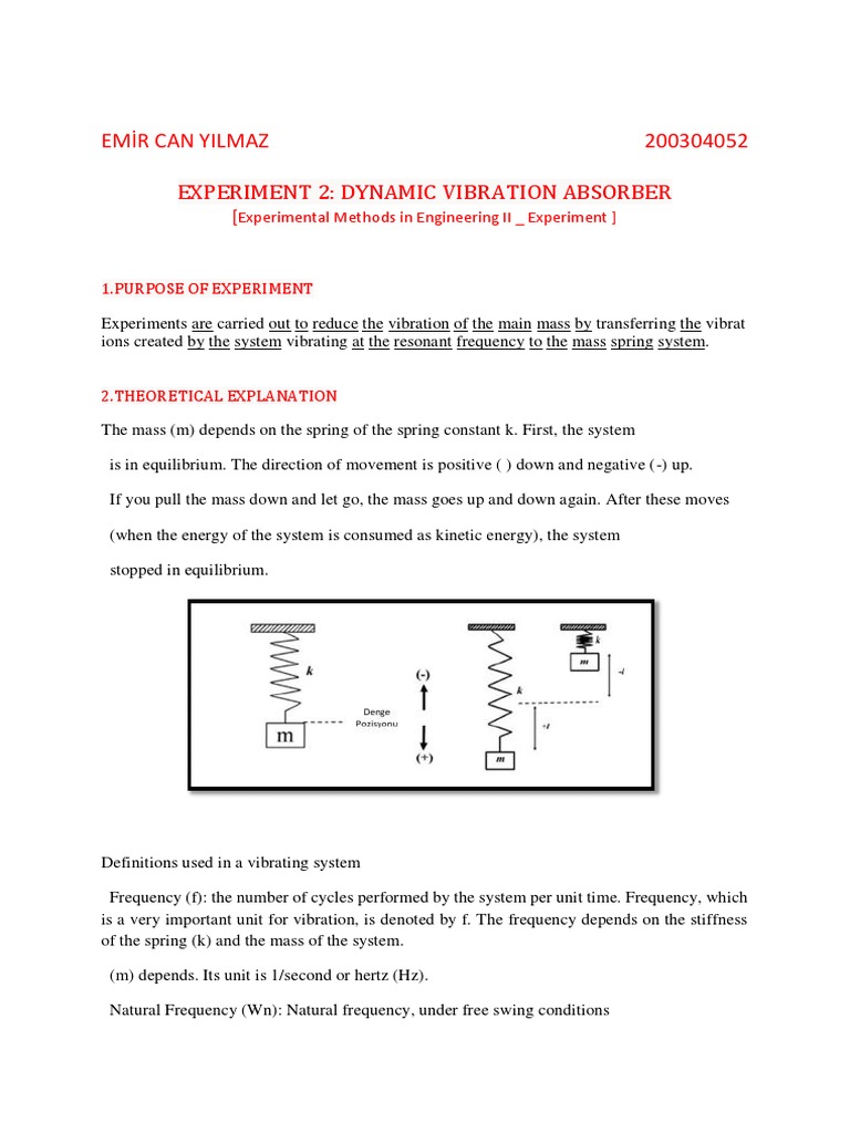Mechanic Experi̇ments | PDF | Damping | Spectral Density