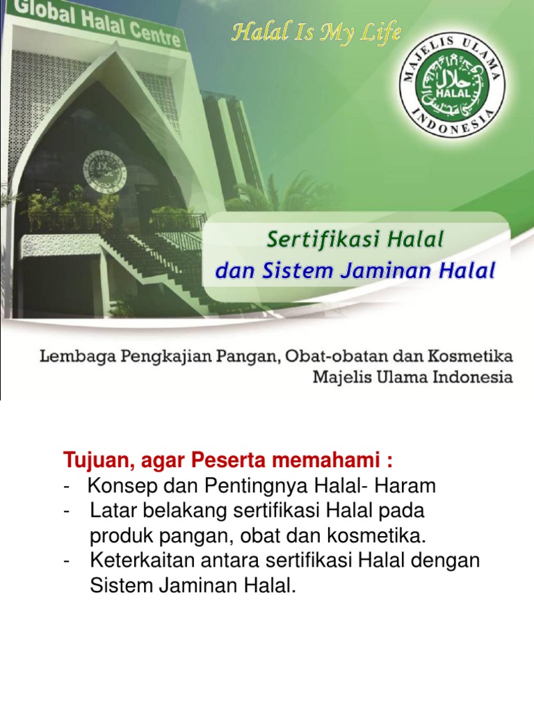 Pengantar Sertifikasi Halal Dan SJH - Edit | PDF