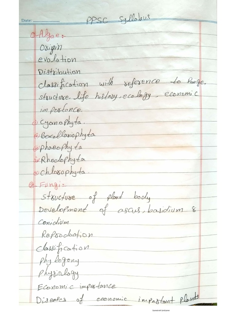 PPSC Syllabus For Botany Lecturership | PDF