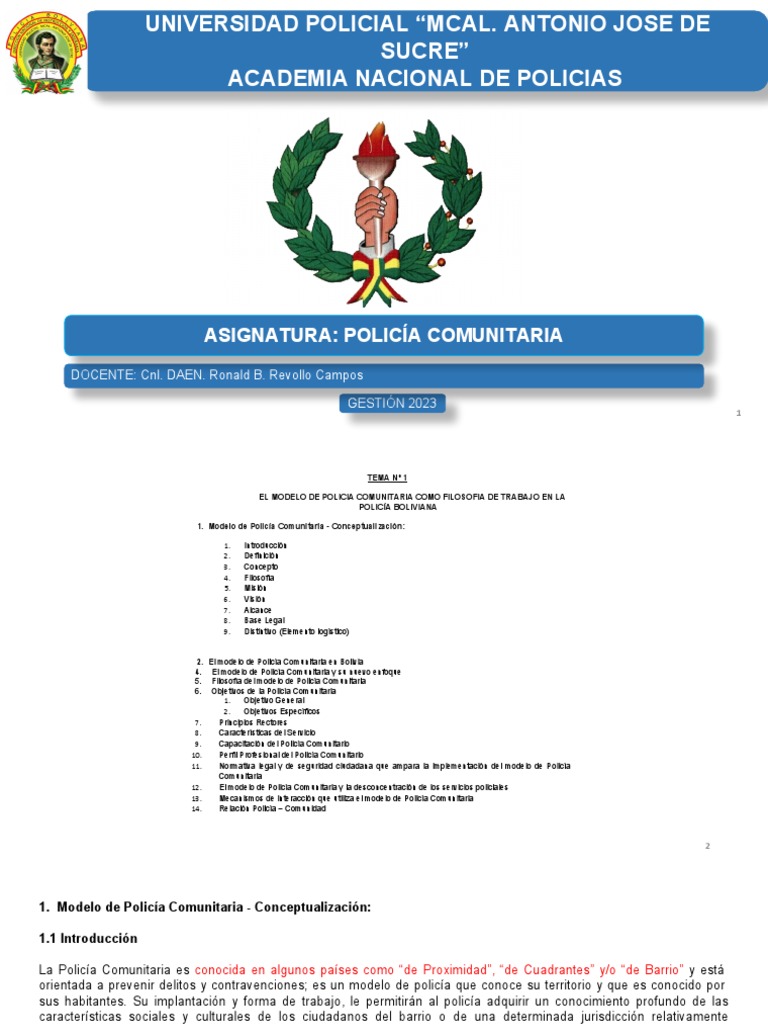 Policia Comunitaria | PDF | Policía | Valores