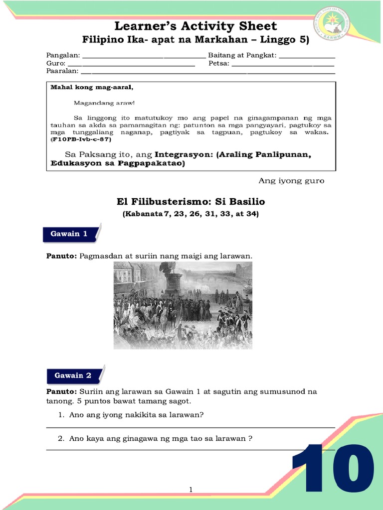 El Filibusterismo: Si Basilio | PDF