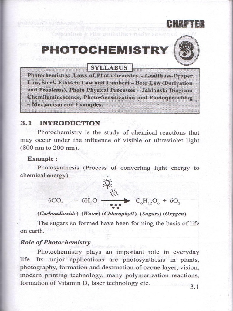 Photochemistry Part I | PDF