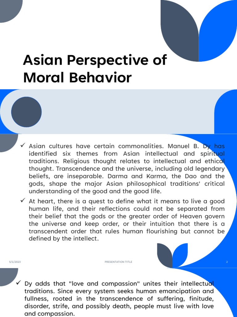 Asian Perspective of Moral Behavior | PDF