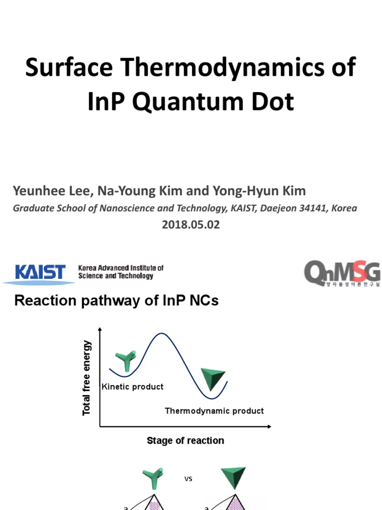 Surface Thermodynamics of InP Quantum Dot | PDF | Electronvolt | Physical Quantities