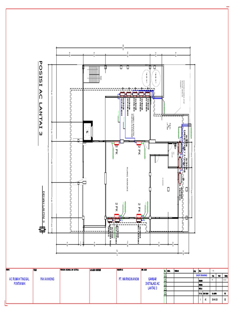 Gambar Instalasi Ac Lantai 3, Rumah Ss Pontianak | PDF
