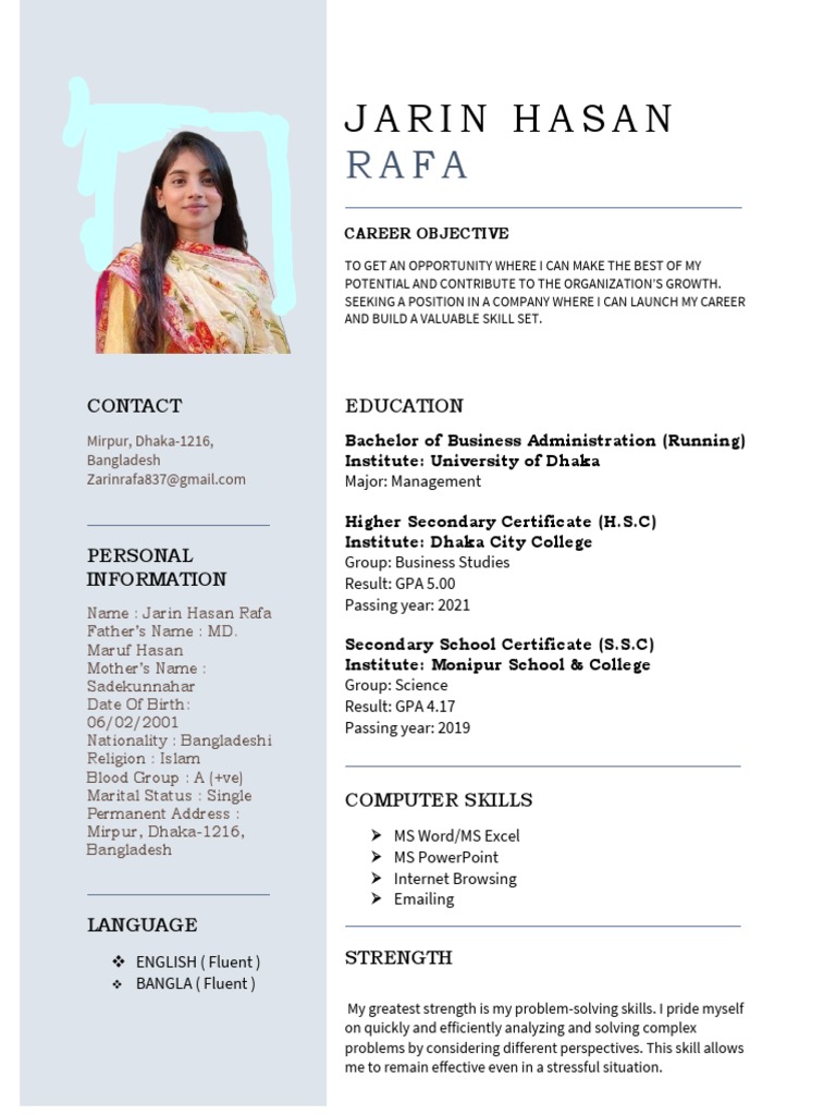 Gazi Jarin's Professional Profile | PDF