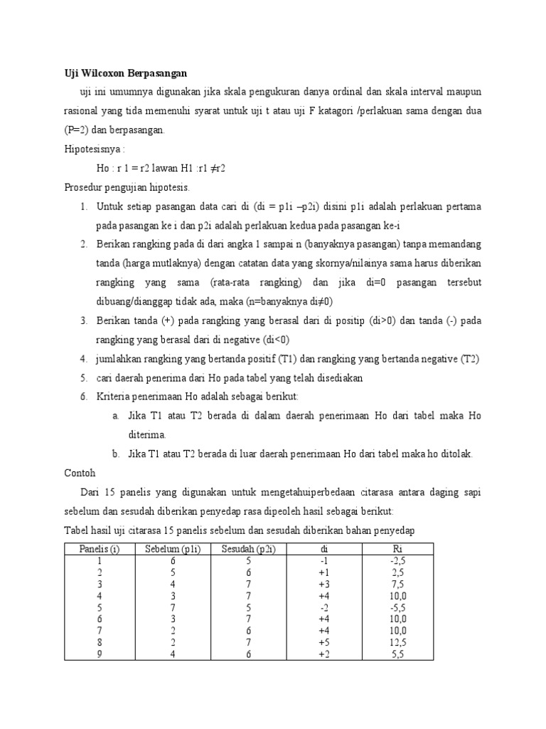 Uji Wilcoxon - Friedman | PDF