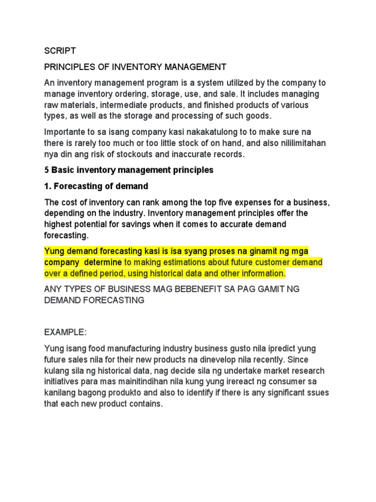Principles of Effective Inventory Management | PDF | Inventory | Business