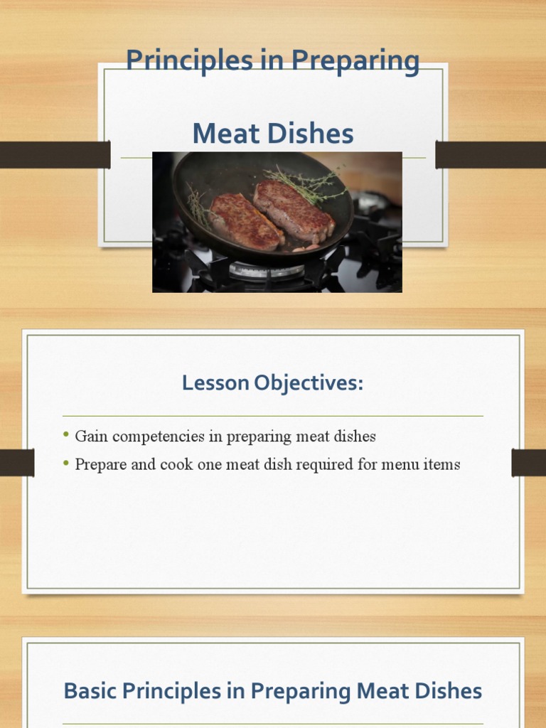 Principles in Preparing Meat Dishes 1 | PDF