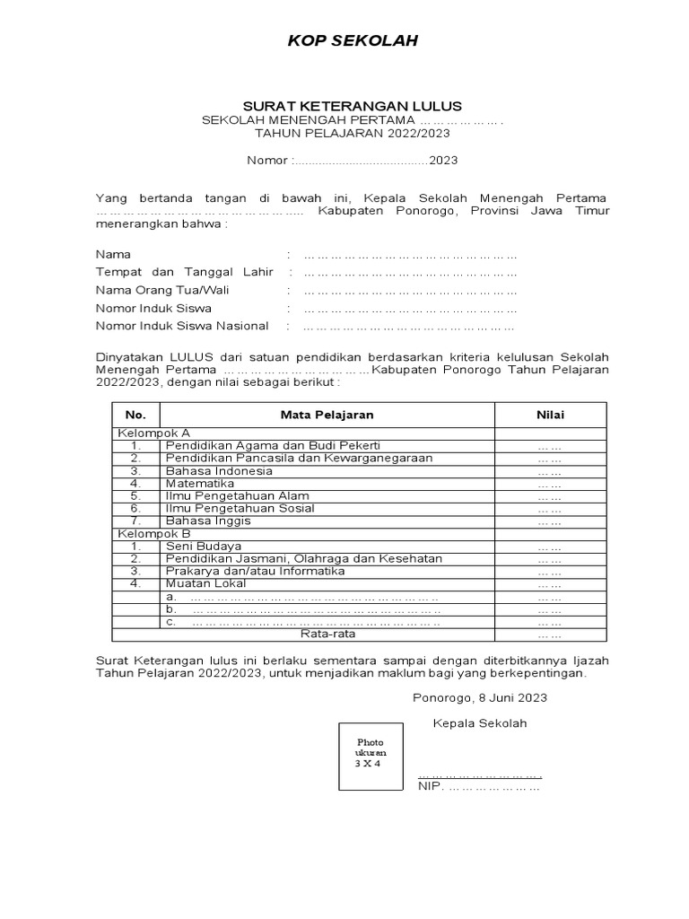 Form Skl 2022 2023 Pdf