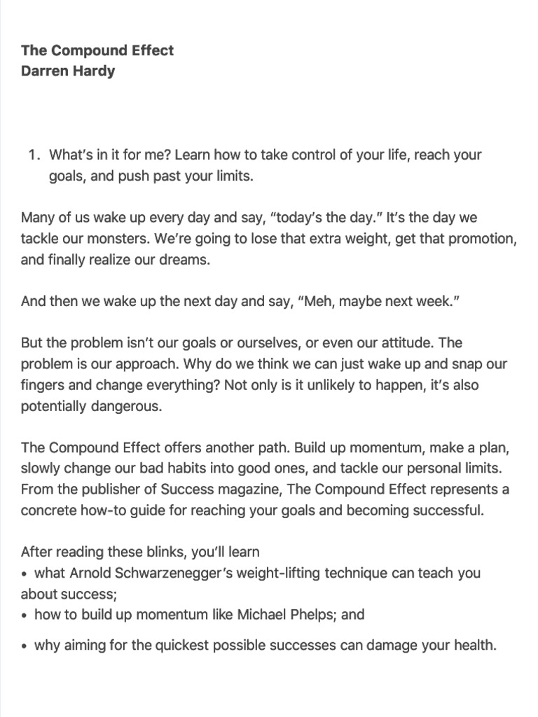 The Compound Effect PDF | PDF