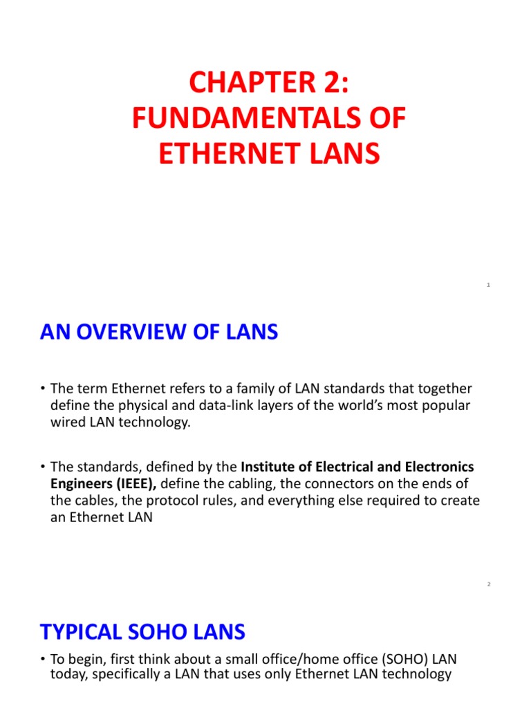 Chapter 2 - Fundamentals of Ethernet Lans | PDF | Ethernet | Network Switch
