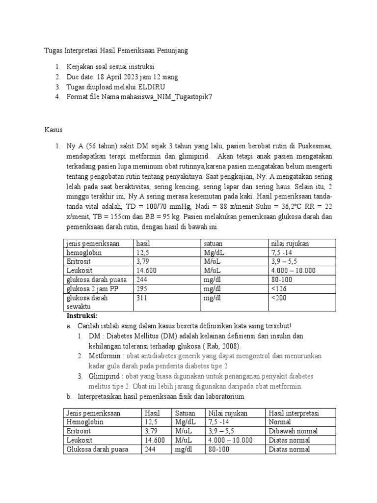 Interpretasi Hasil Pemeriksaan Medis | PDF