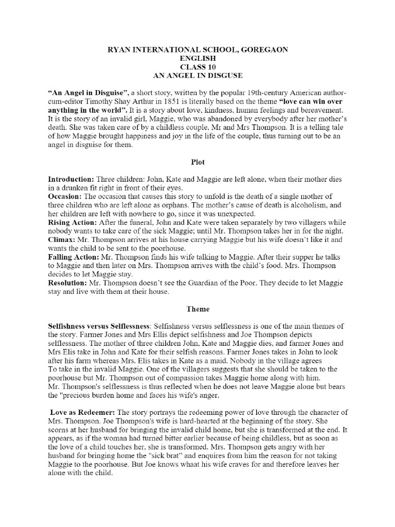 An Angel in Disguise Explanation | PDF