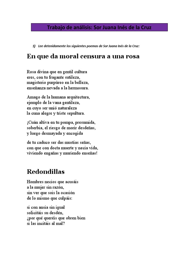 Sor Juana - Analizamos Su Poesía. | PDF