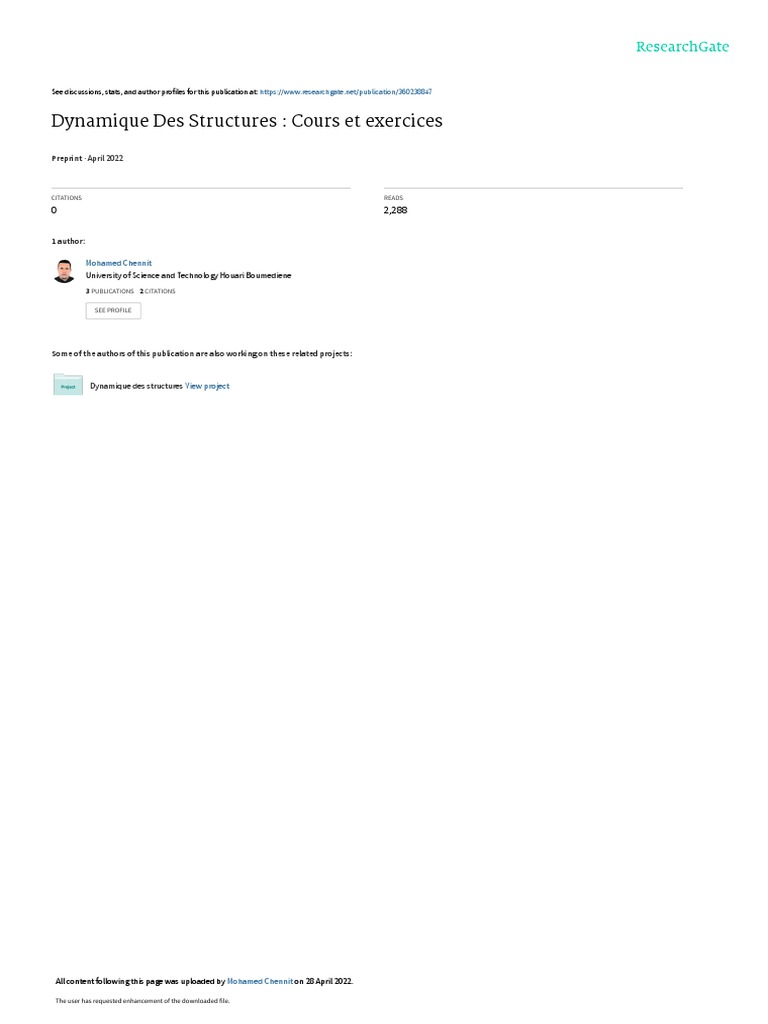 Dynamique Des Structures | PDF | Mode normal | Masse