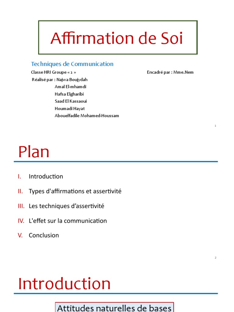 Affirmation de Soi | PDF