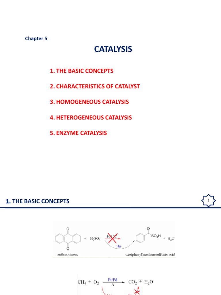 Chapter 5 Catalysis | PDF | Catalysis | Heterogeneous Catalysis