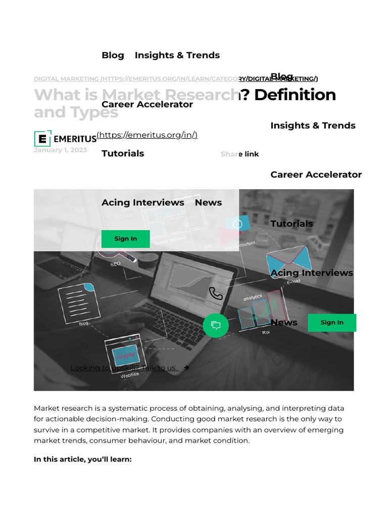 What Is Market Research? Definition and Types - Emeritus India | PDF ...
