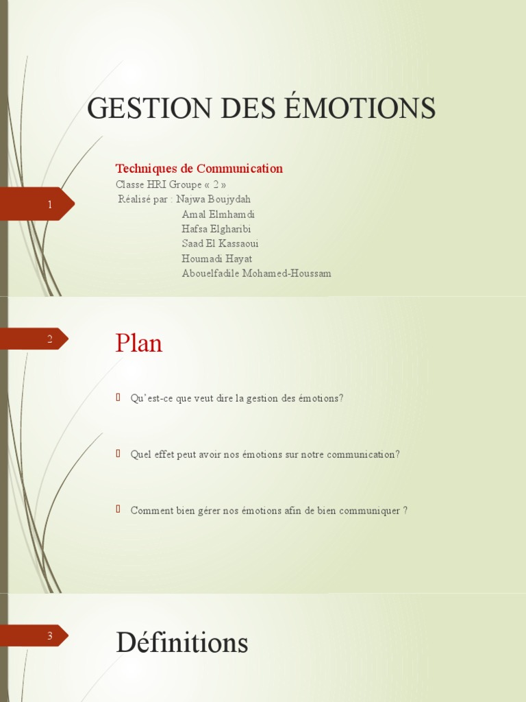 Gestion Des Émotions | PDF