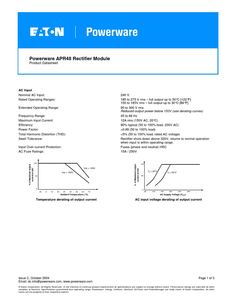 Module Eaton APR48 2G | PDF | Alternating Current | Rectifier