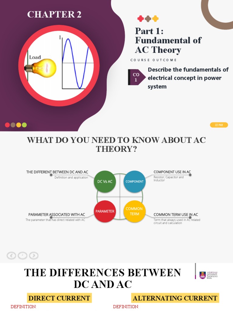 CHAPTER 2 1.0 Fundamental of AC Theory | PDF | Direct Current | Alternating Current