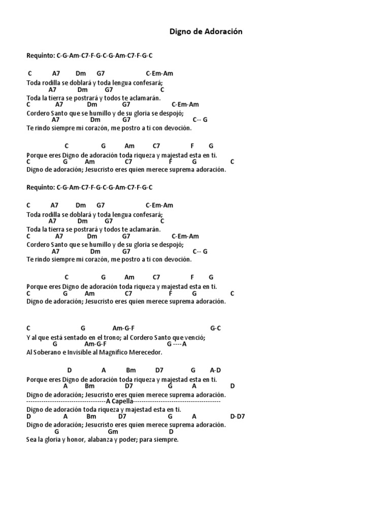 Digno De Adoracion Rondalla Embajadores Del Rey Pdf