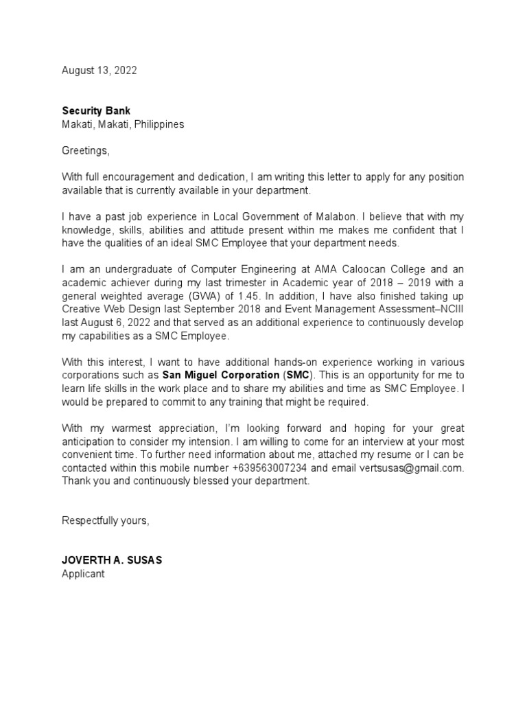 SMC Letter | PDF