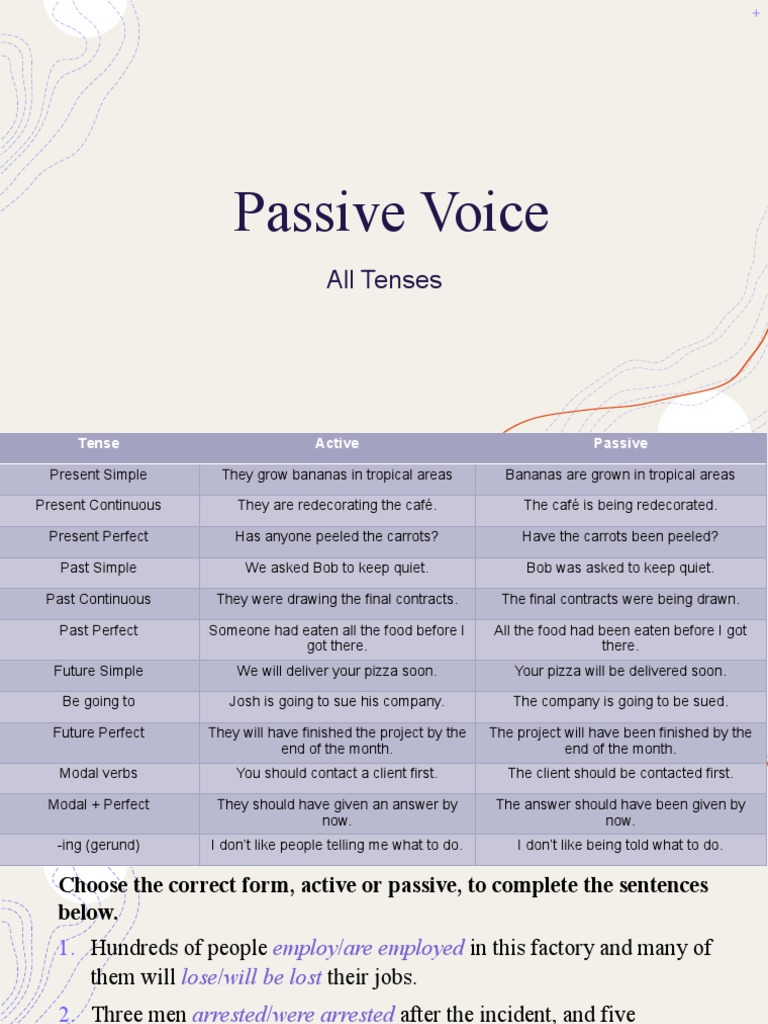 Passive Voice - All Tenses 1 | PDF
