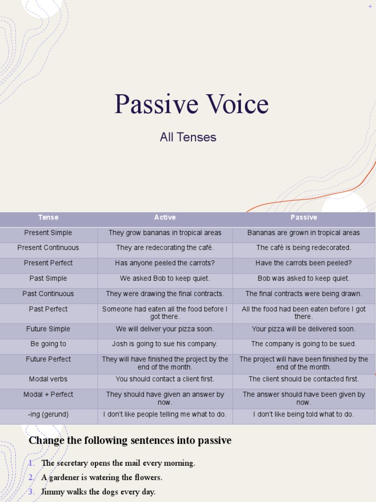 Passive Voice - All Tenses 2 | PDF | Linguistics | Grammar