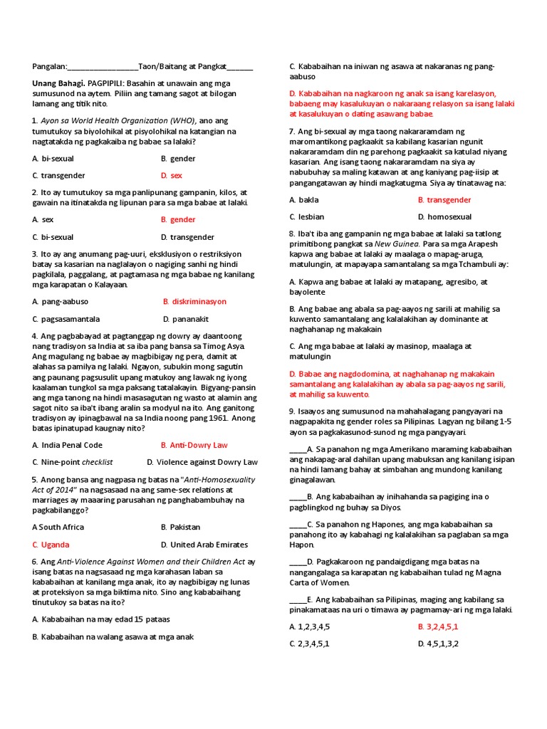Ap Q3 Exam | PDF