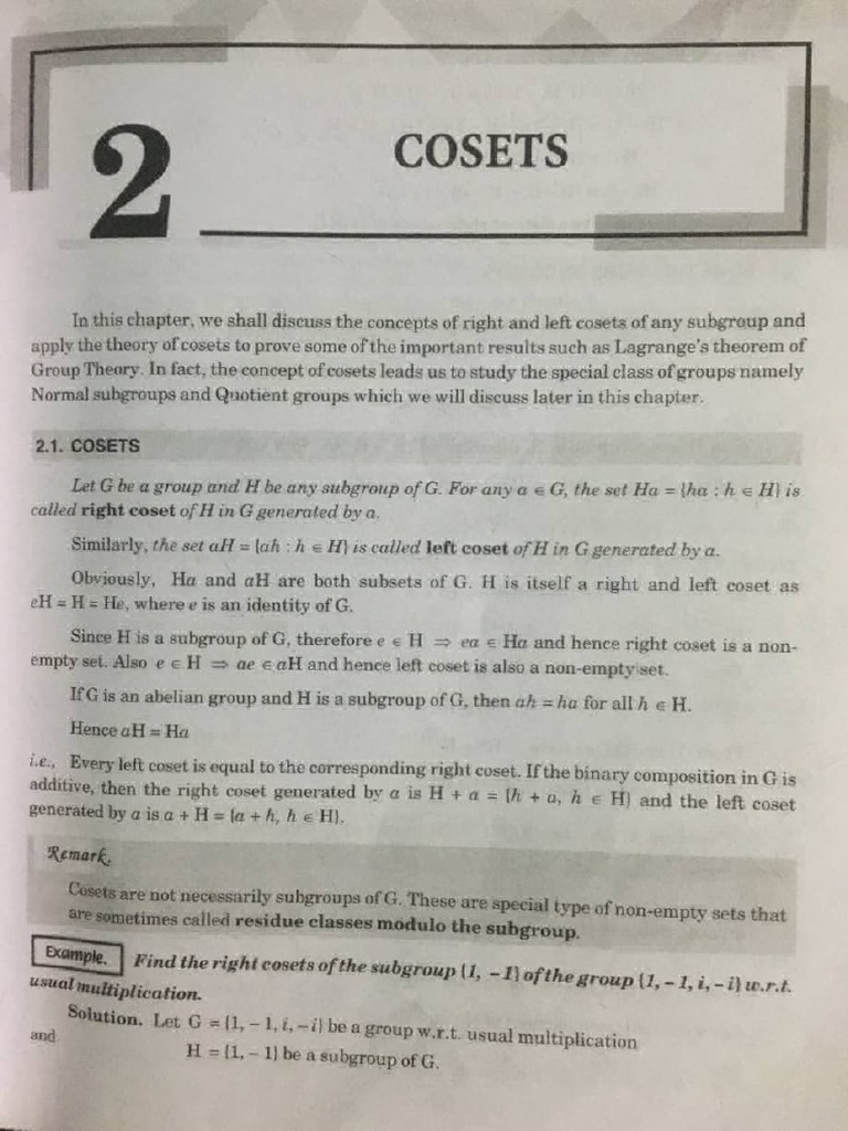 Cosets | PDF