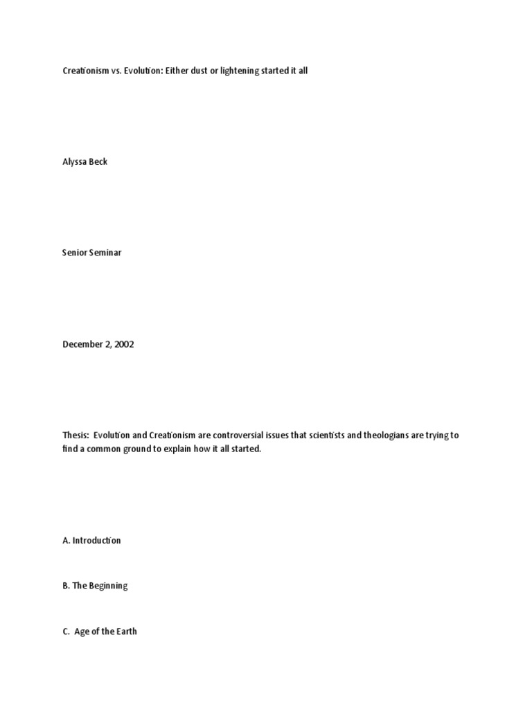 Assignment History | PDF | Creationism | Life