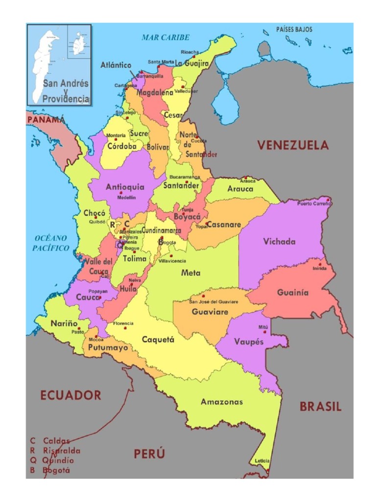 Mapa - División Política de Colombia 2 | PDF