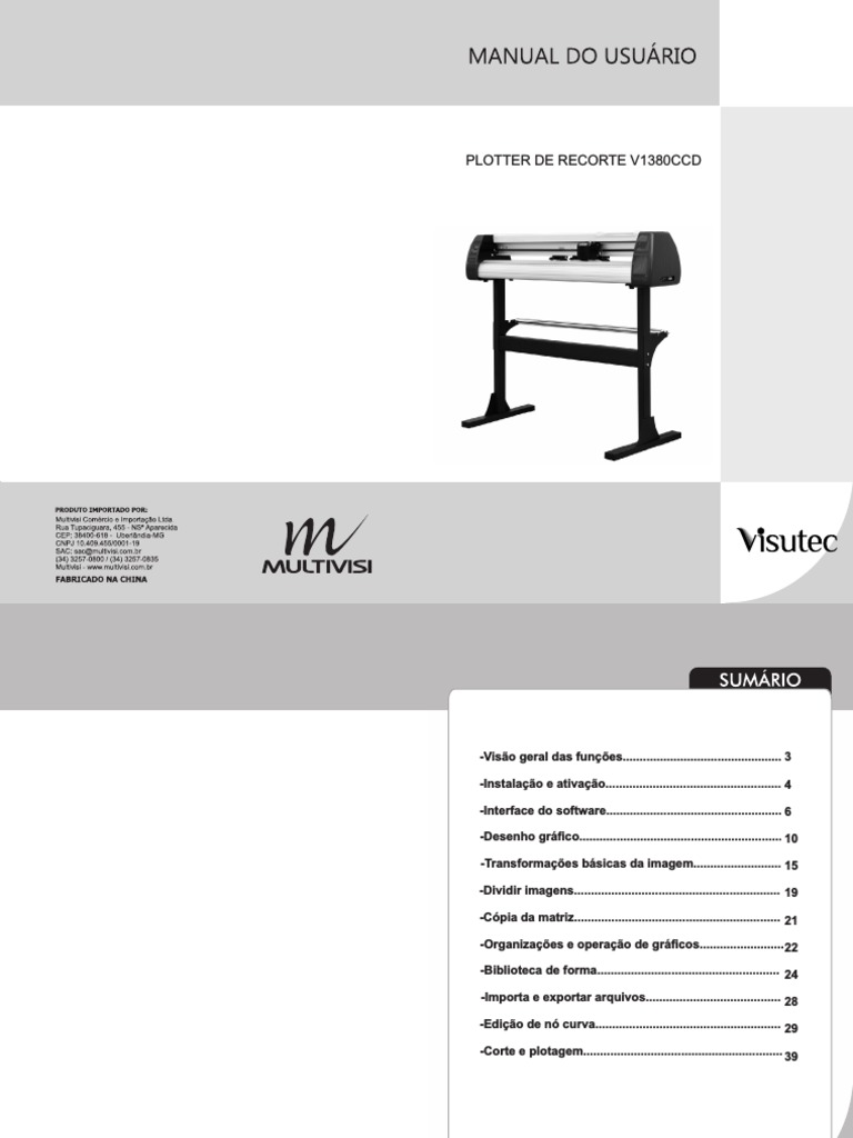 Manual Plotter de Recorte V1380CCD | PDF | Botão Ctrl | Programas