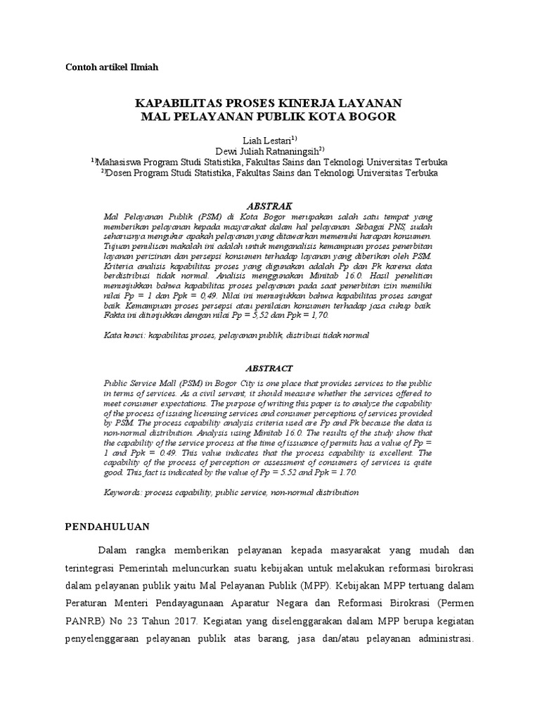 Contoh Artikel Ilmiah | PDF