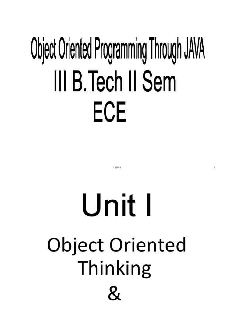 Unit I | PDF | Programming Paradigms | Java (Programming Language)