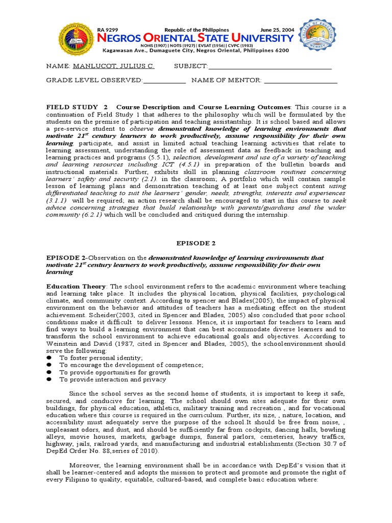 FS 2 EPISODE 2 Coming Done | PDF | Learning | Cognition