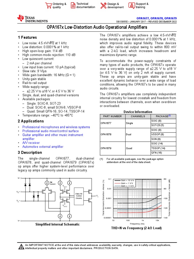 Opa 1678 | PDF | Amplifier | Electrical Engineering