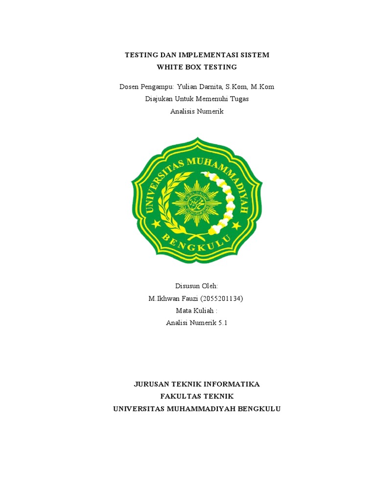 Tugas Makalah White Box Testing | PDF | Teknologi & Rekayasa