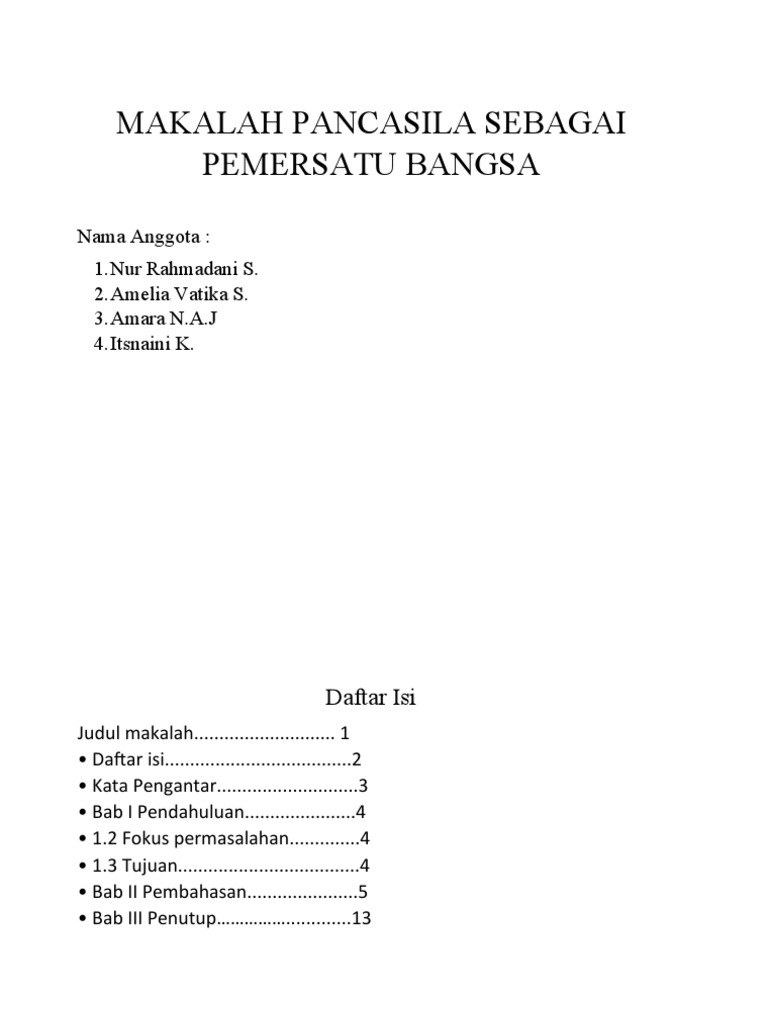 Makalah Pancasila Sebagai Pemersatu Bangsa Tiga | PDF | Politik